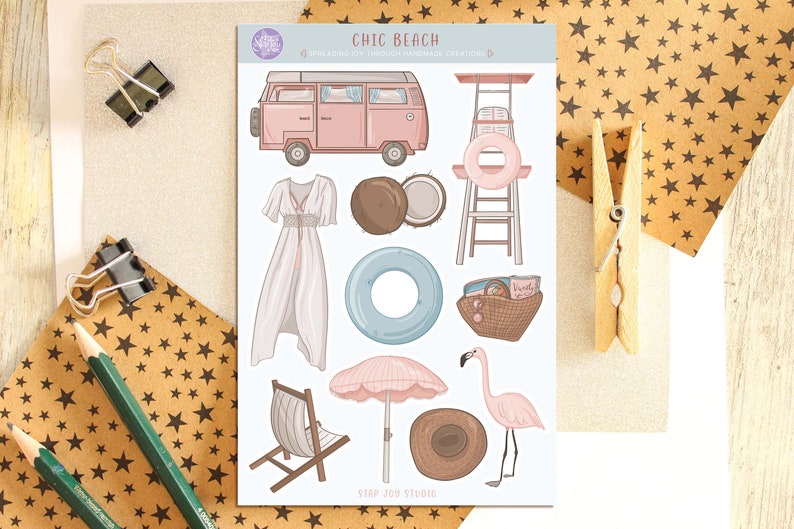 Chic Beach Sticker Sheet Bullet Journal Stickers Planner - Etsy Canada