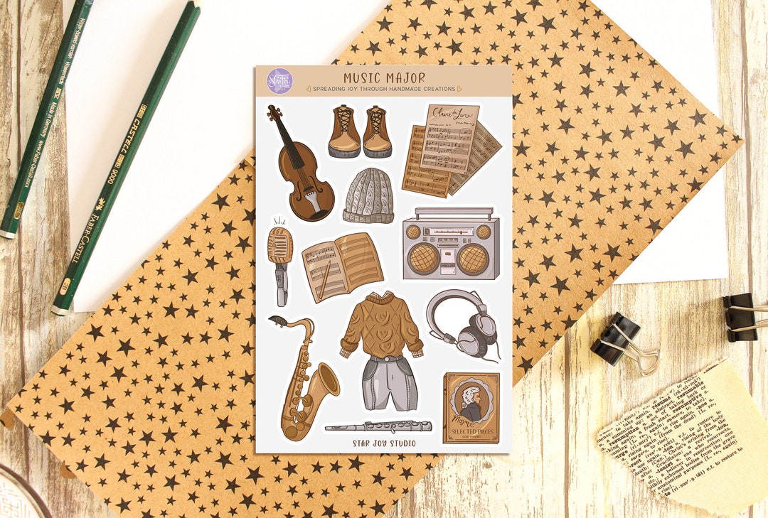 Music Major Sticker Sheet Bullet Journal Stickers Planner - Etsy