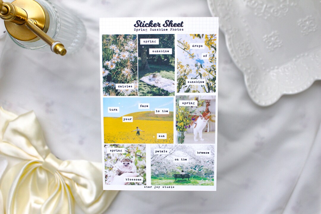 Spring Sunshine Photo Sticker Sheet Decorative Stickers, Vintage ...
