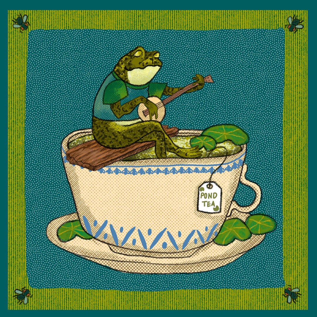 Toad Tea Print - Etsy