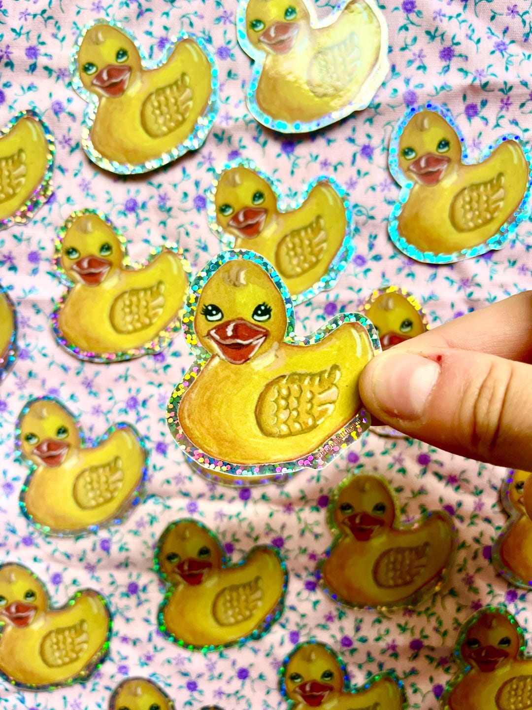 Rubber Ducky Sparkly Sticker - Etsy