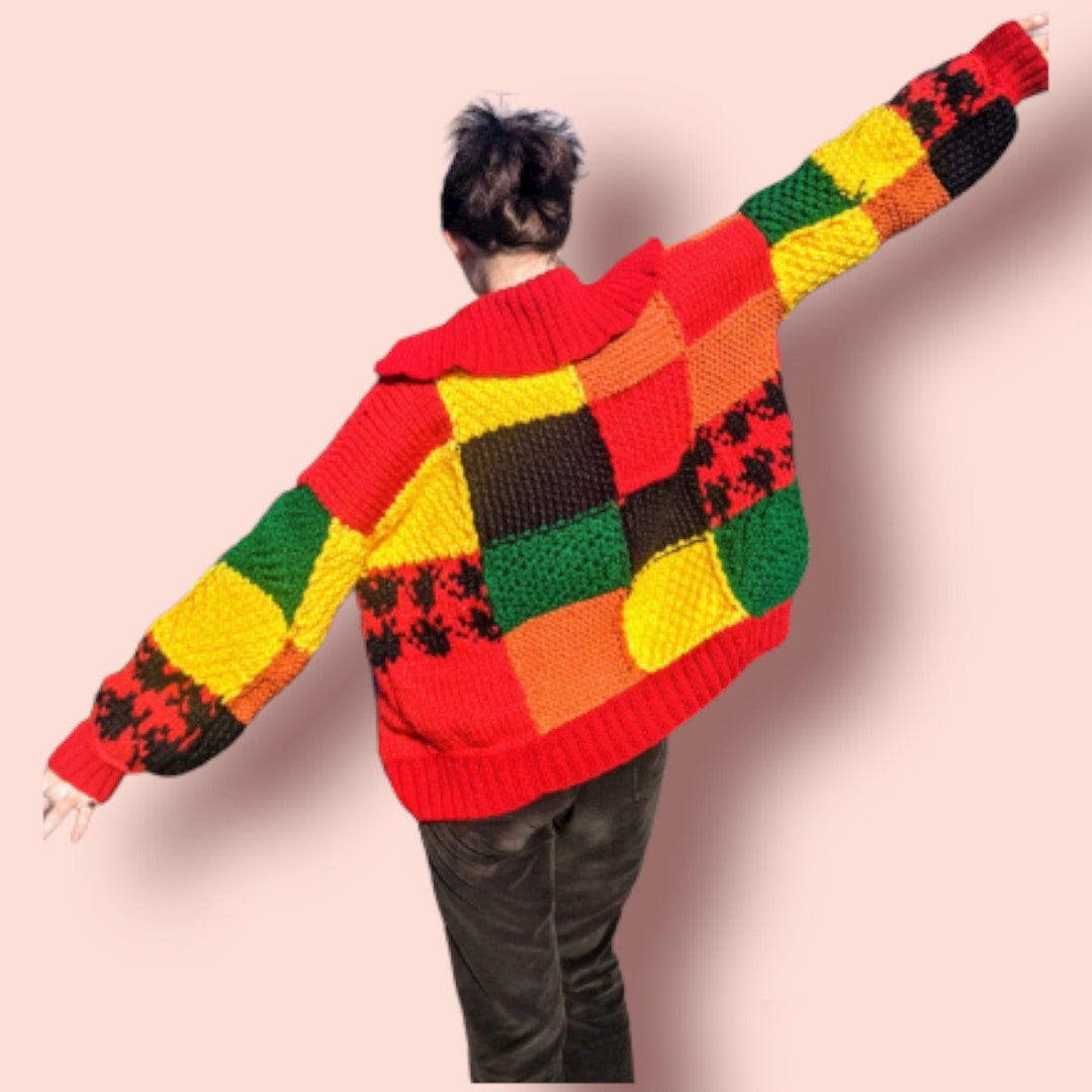 Handmade JW Anderson Inspired Multi-color Cardigan Sweater - Etsy