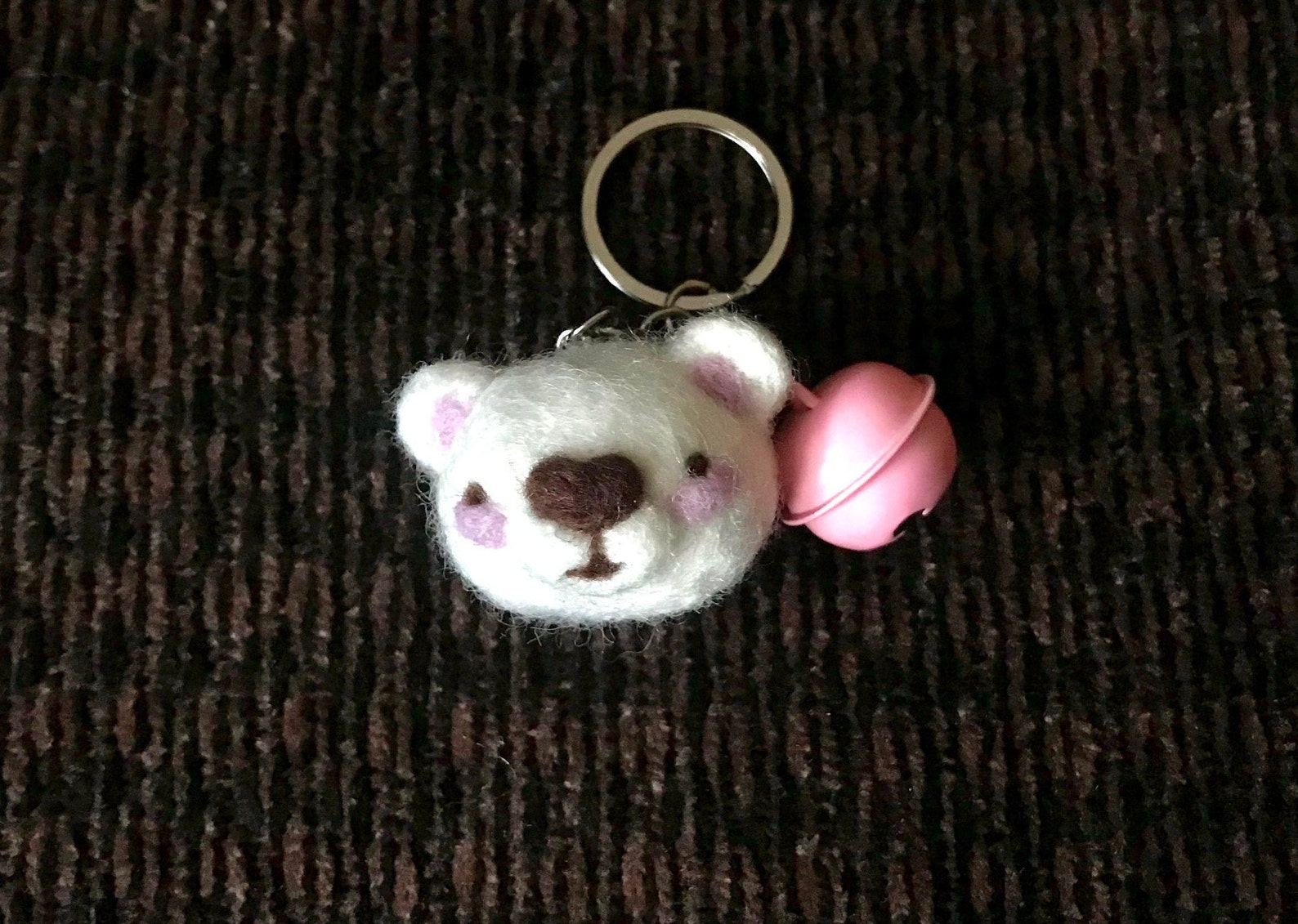 Custom keychain White bear keychain Animal head keychain - Etsy.de