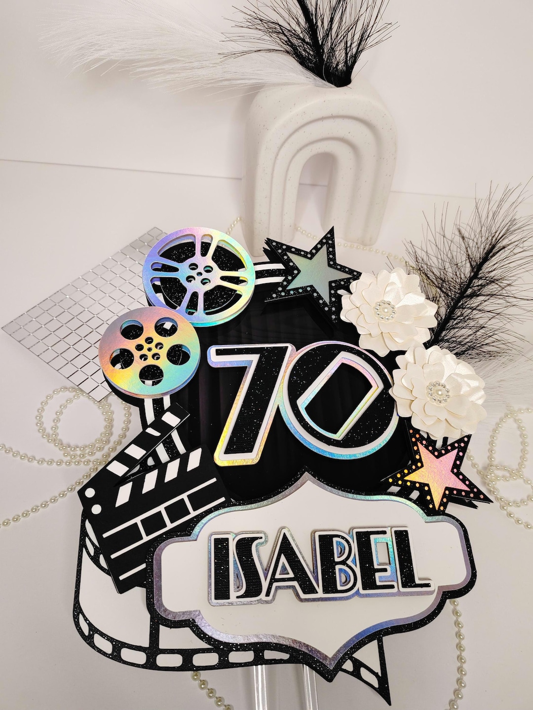 Elegant Old Hollywood Cake Topper: Cinema Birthday Theme - Etsy