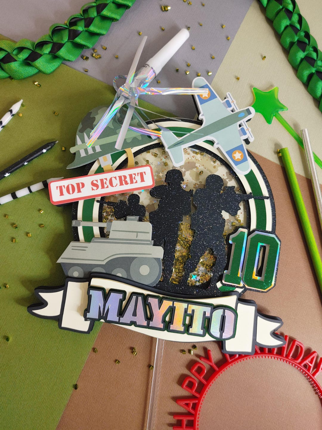 Army Cake Topper/ Military Cake Topper/camoflouge Cake Topper/soldier ...