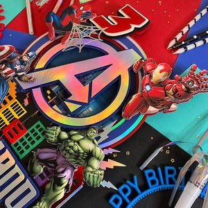 Superhero Cake Topper/web Cake Topper/avengers Cake Topper/comic Cake ...