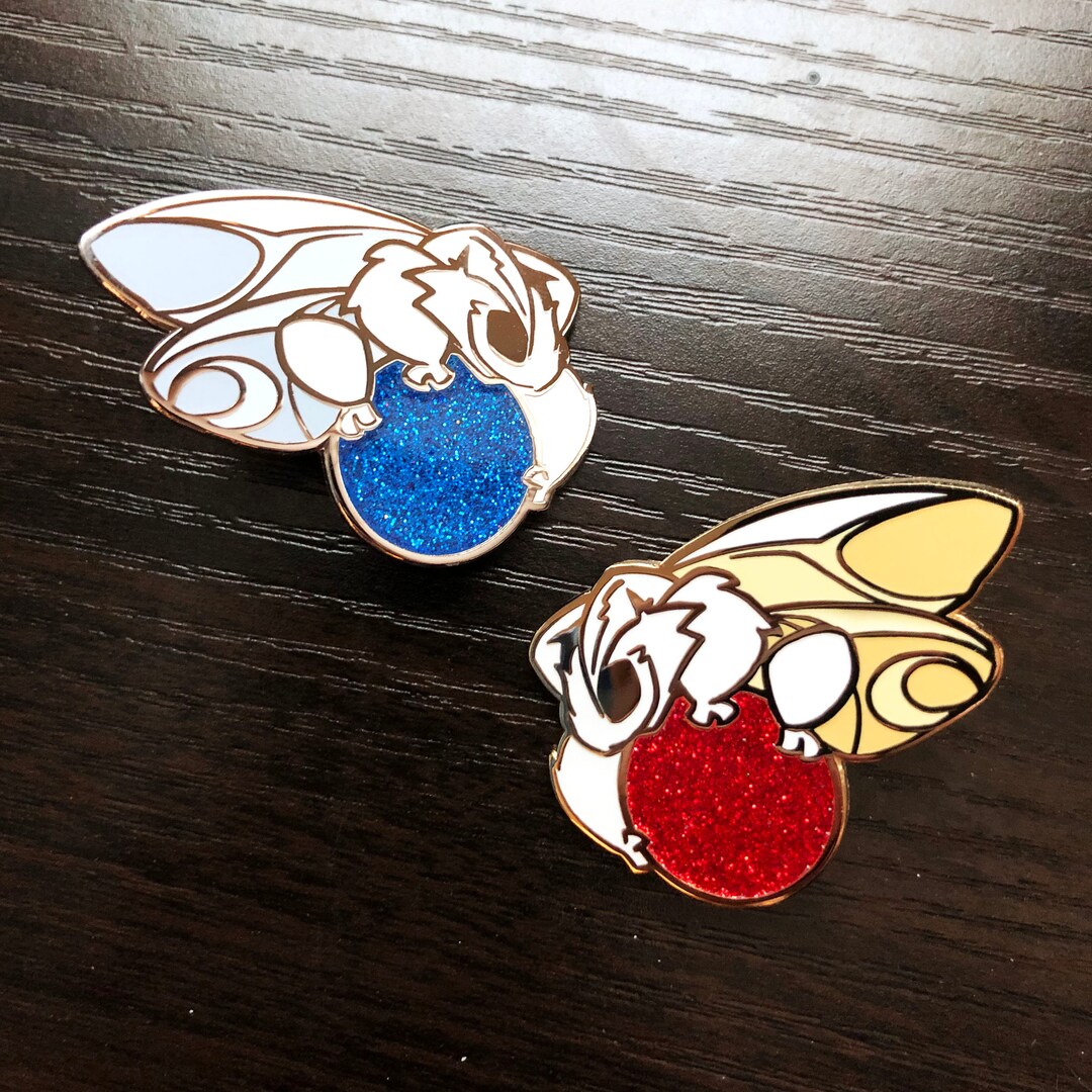 Magical Moths | Silver & Gold Pixie-moth Glitter Enamel Pins | SQ Comic ...