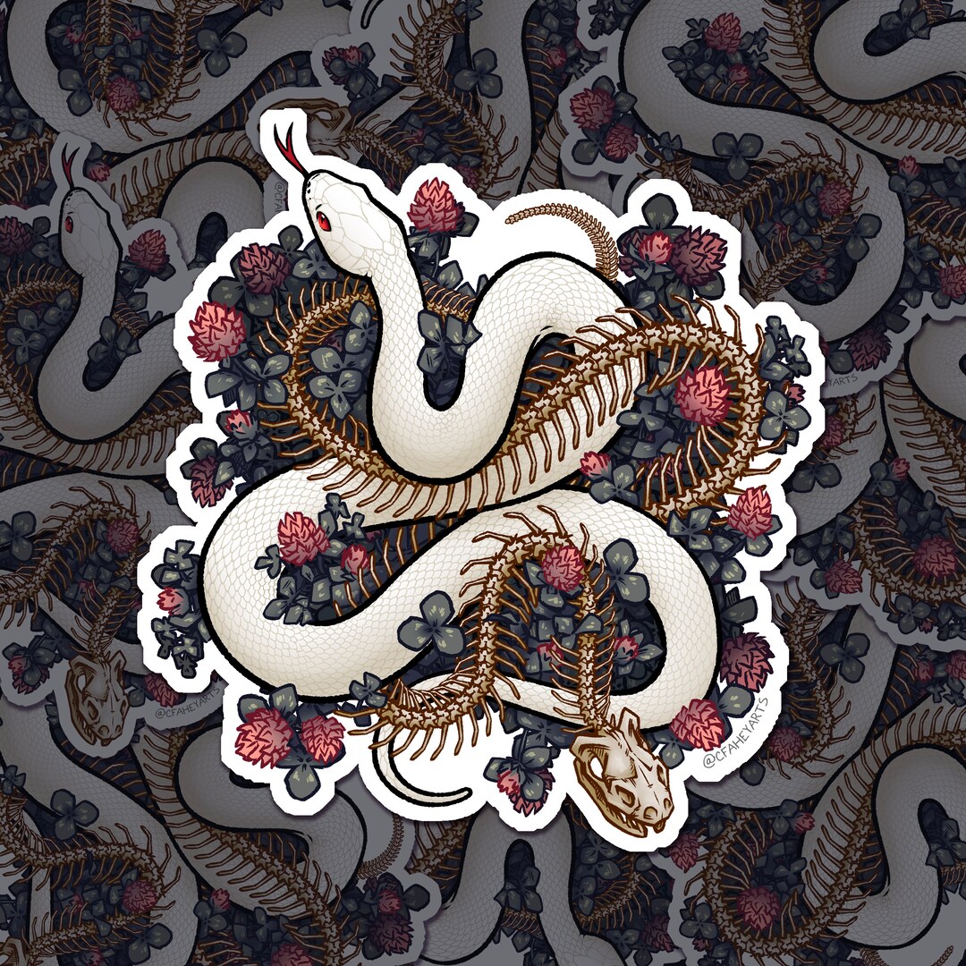 Waiting in the Garden | Snake in Clover Sticker - Etsy