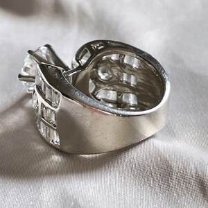 Sterling Silver Horseshoe Ring, Kelly Herd Equestrian Ring, Large Engagement Ring, Huge Cz Ring ...