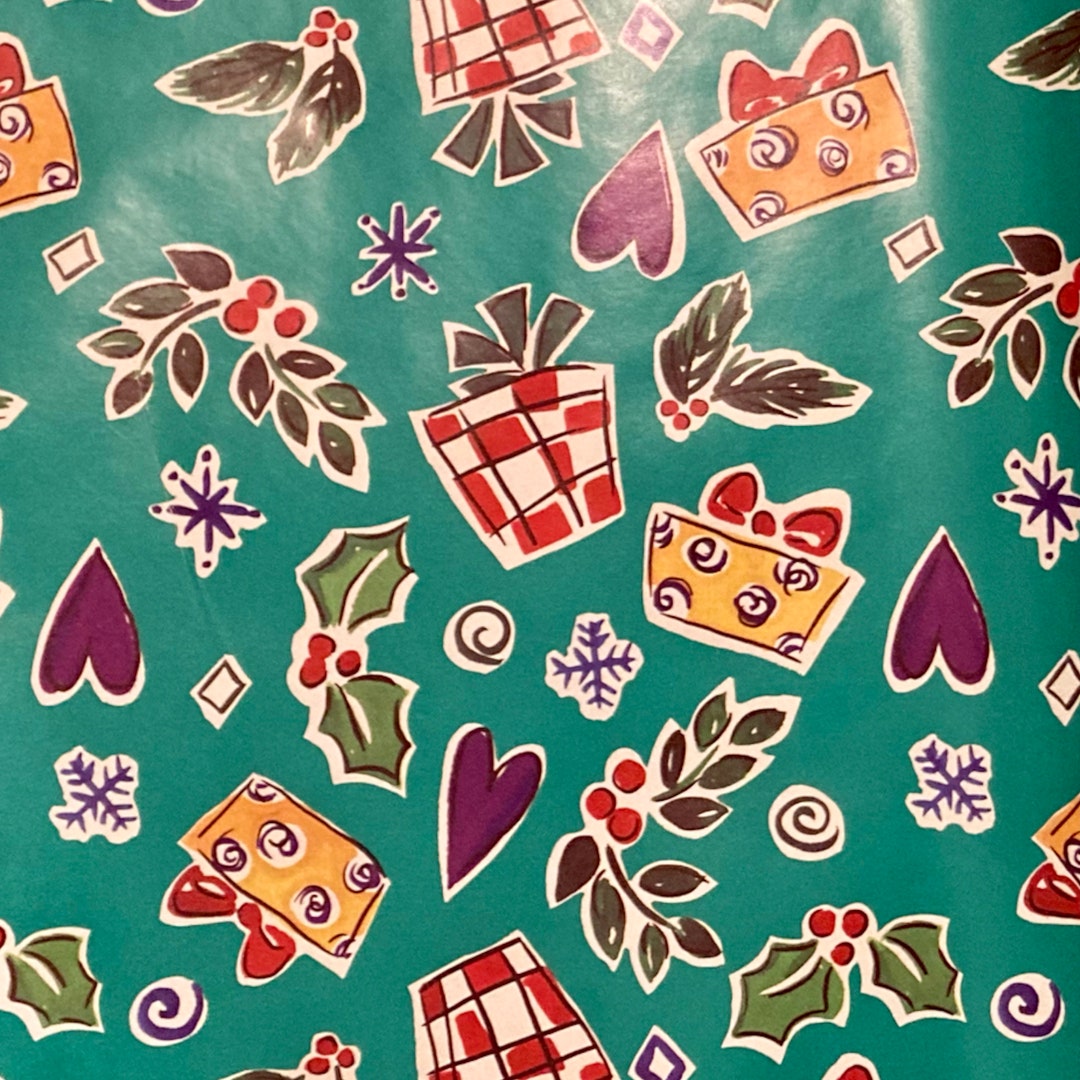 Vintage NOS 80’s Christmas Gift Wrapping, Scrap Booking, Crafting Paper ...