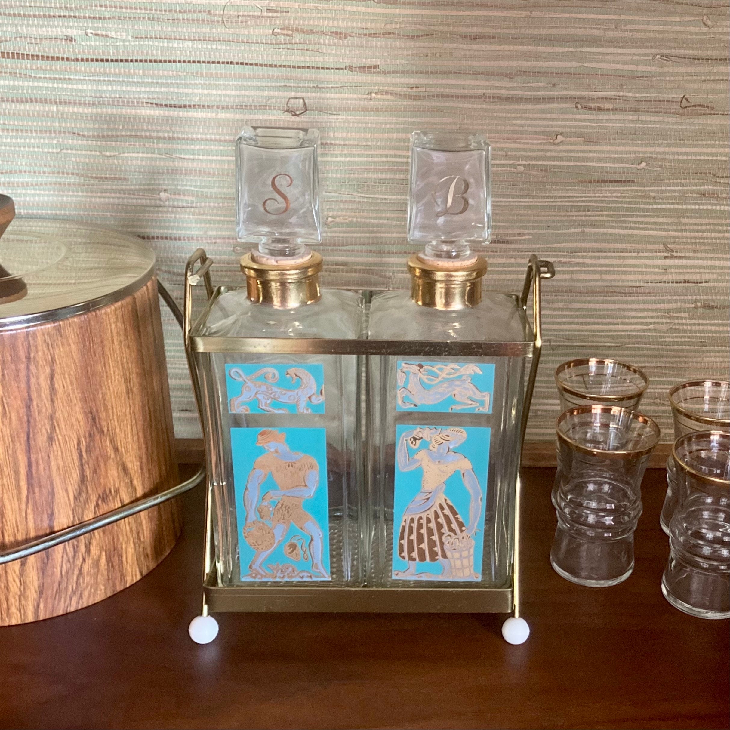 Vintage Fran Taylor for Gay Fad Studios Whisky Decanter Set, the ...