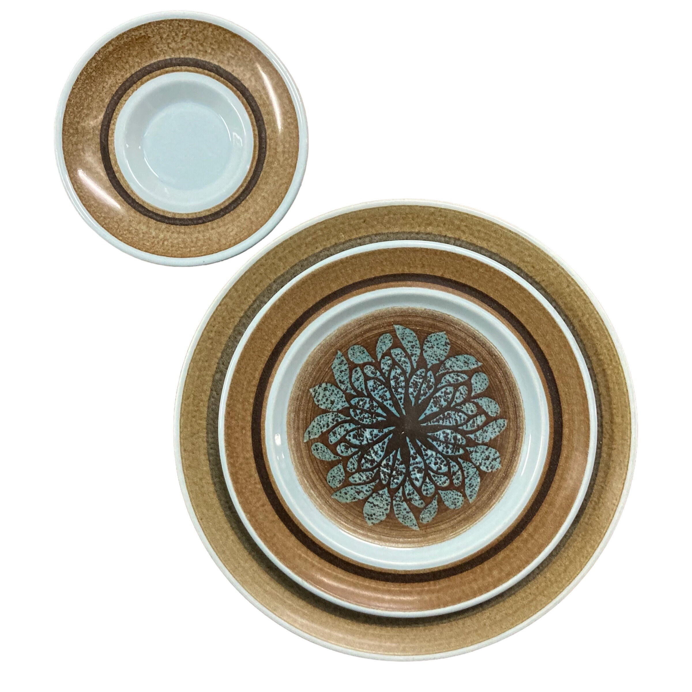 70’s MCM Hand Painted Stoneware Dinnerware, Nut Tree by Franciscan of ...