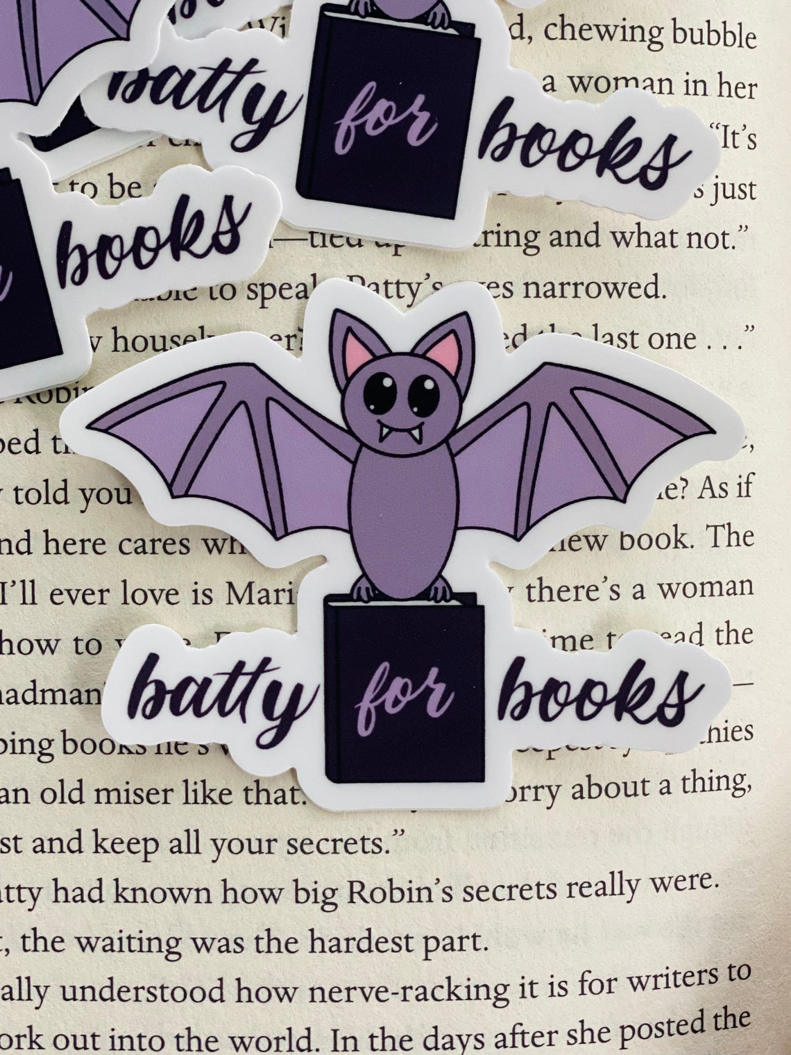 Batty for Books Vinyl Sticker - Etsy