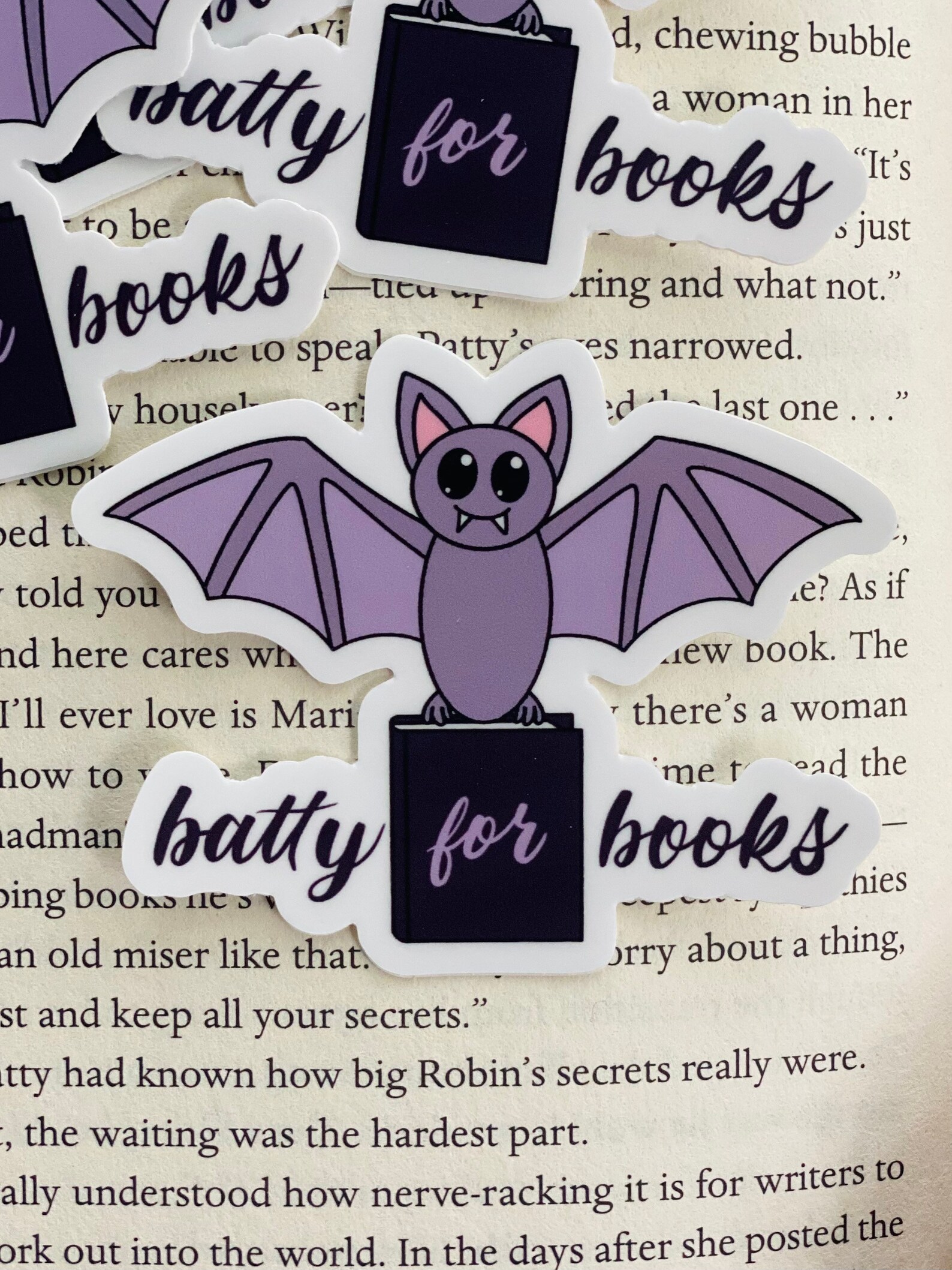 Batty for Books Vinyl Sticker - Etsy