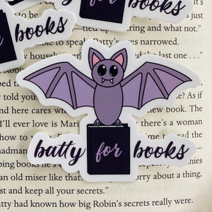Batty for Books Vinyl Sticker - Etsy
