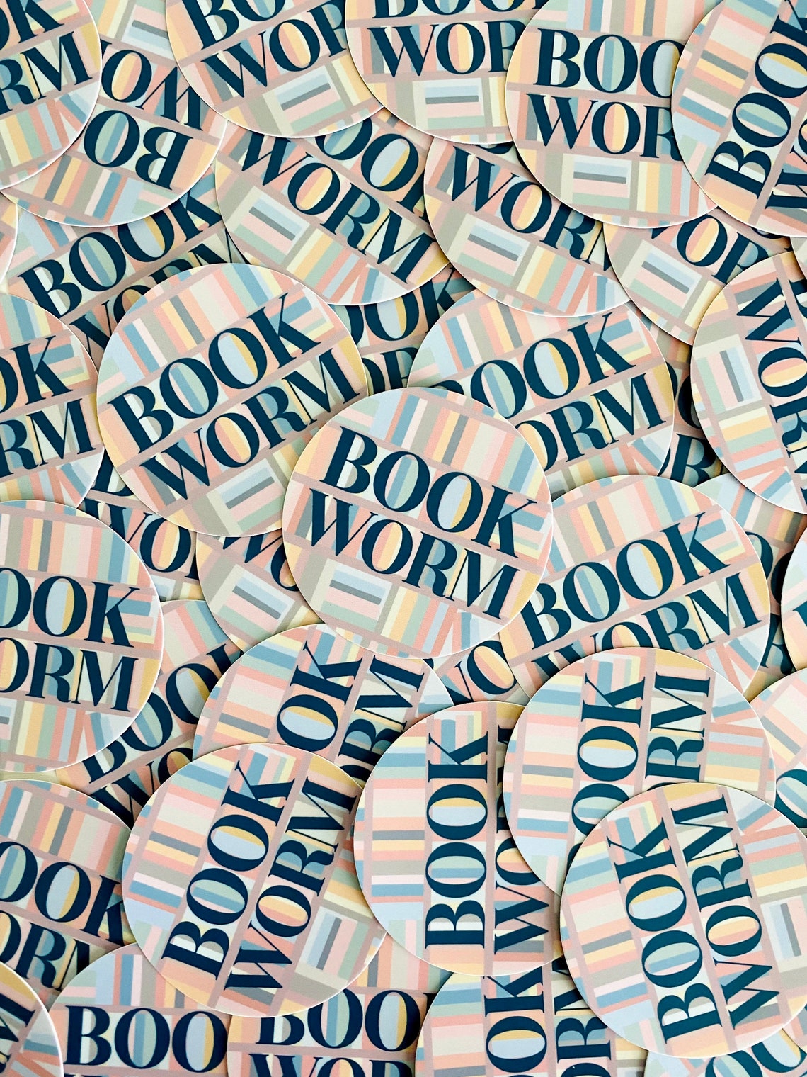 Bookworm Bookshelf Sticker - Etsy