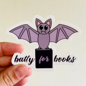 Batty for Books Vinyl Sticker - Etsy