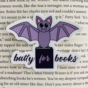 Batty for Books Vinyl Sticker - Etsy