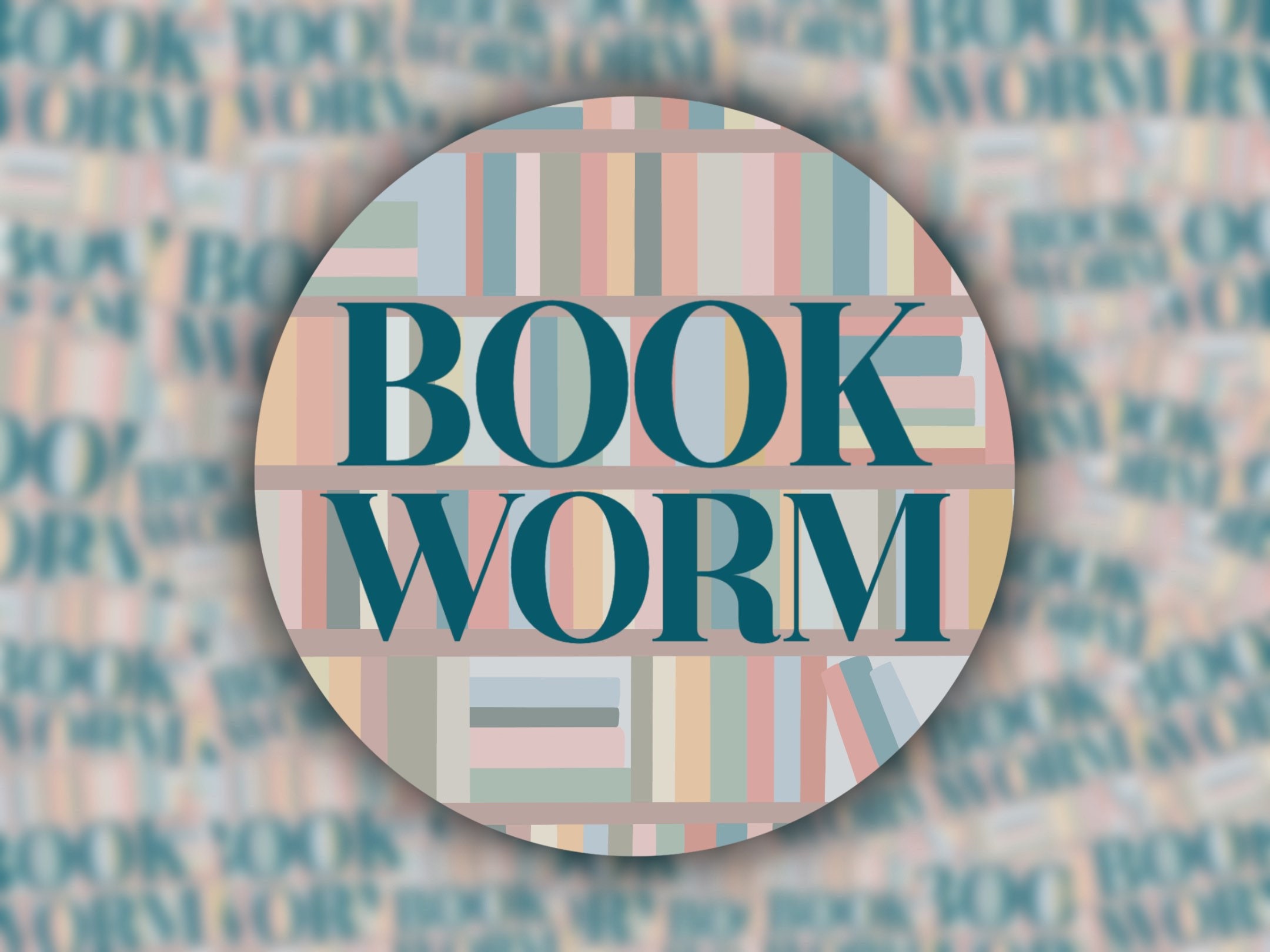 Bookworm Bookshelf Sticker - Etsy
