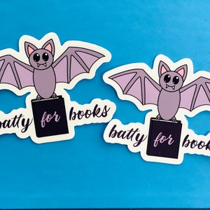 Batty for Books Vinyl Sticker - Etsy