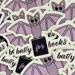 Batty for Books Vinyl Sticker - Etsy