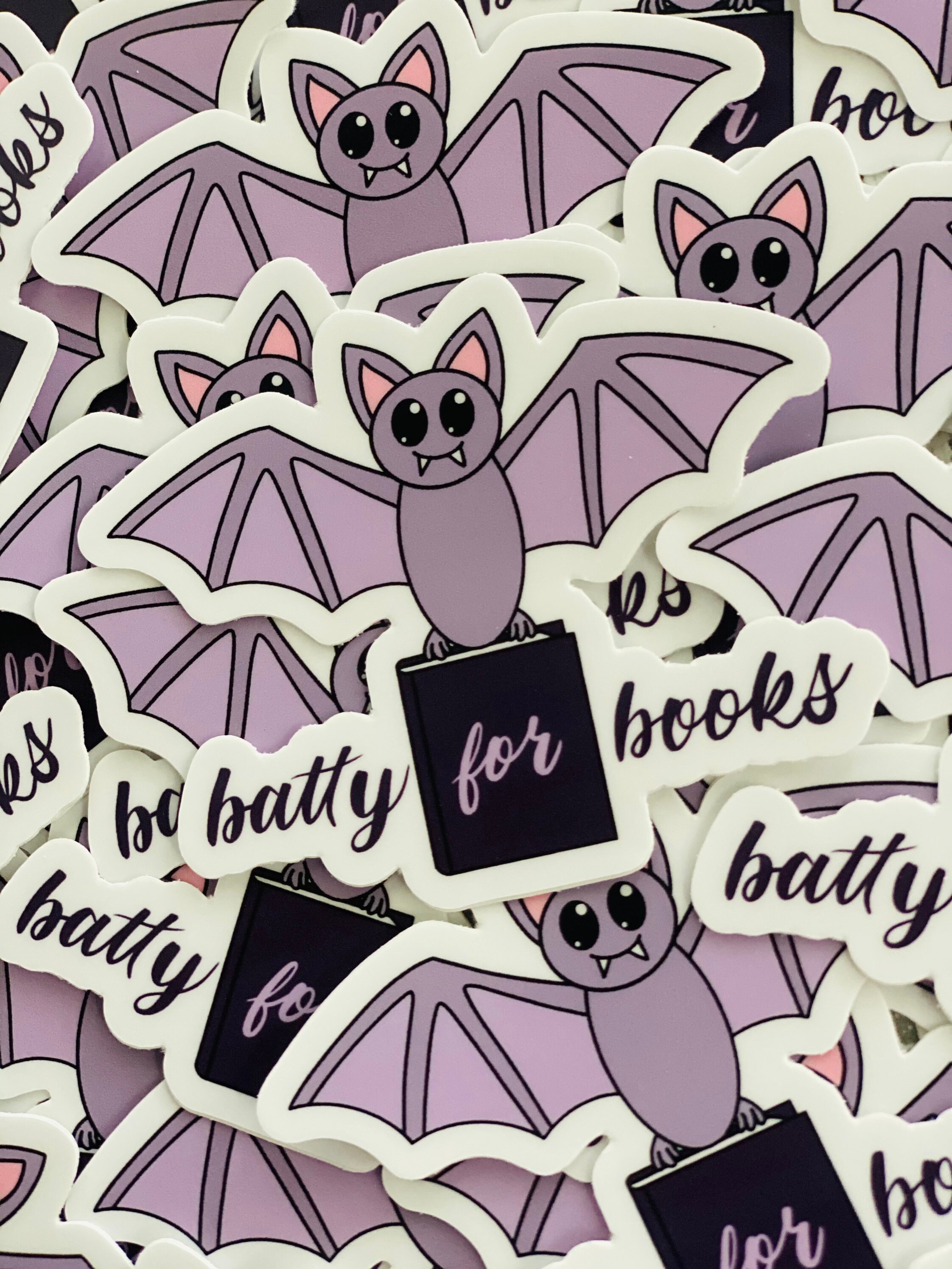 Batty for Books Vinyl Sticker - Etsy