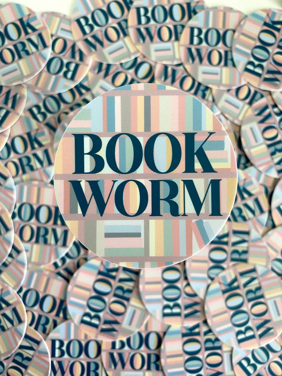 Bookworm Bookshelf Sticker - Etsy