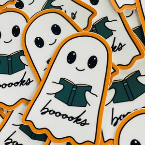 Booooks Ghost Book Sticker - Etsy