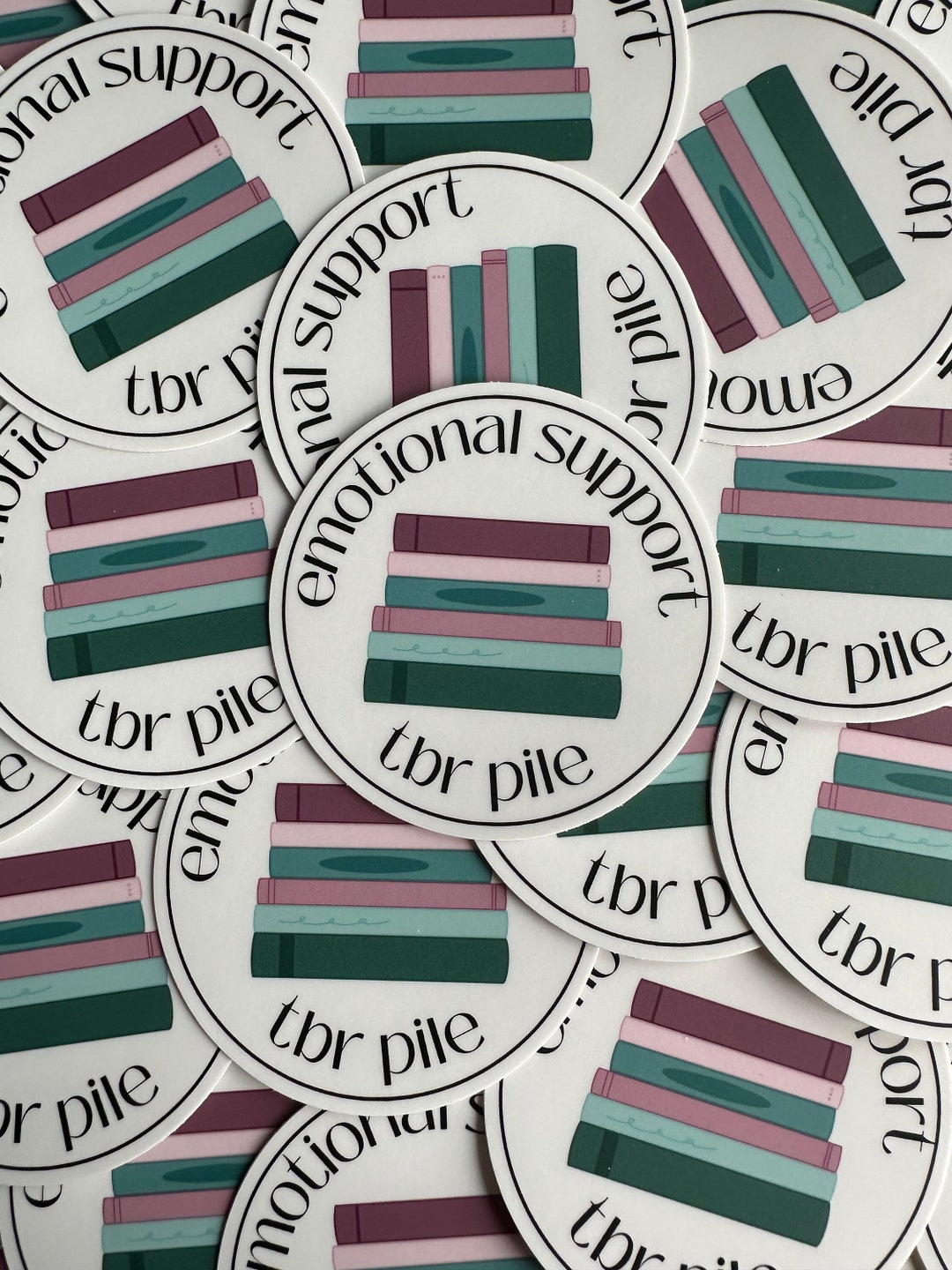 Emotional Support TBR Pile Sticker | Bookish Reader Sticker - Etsy