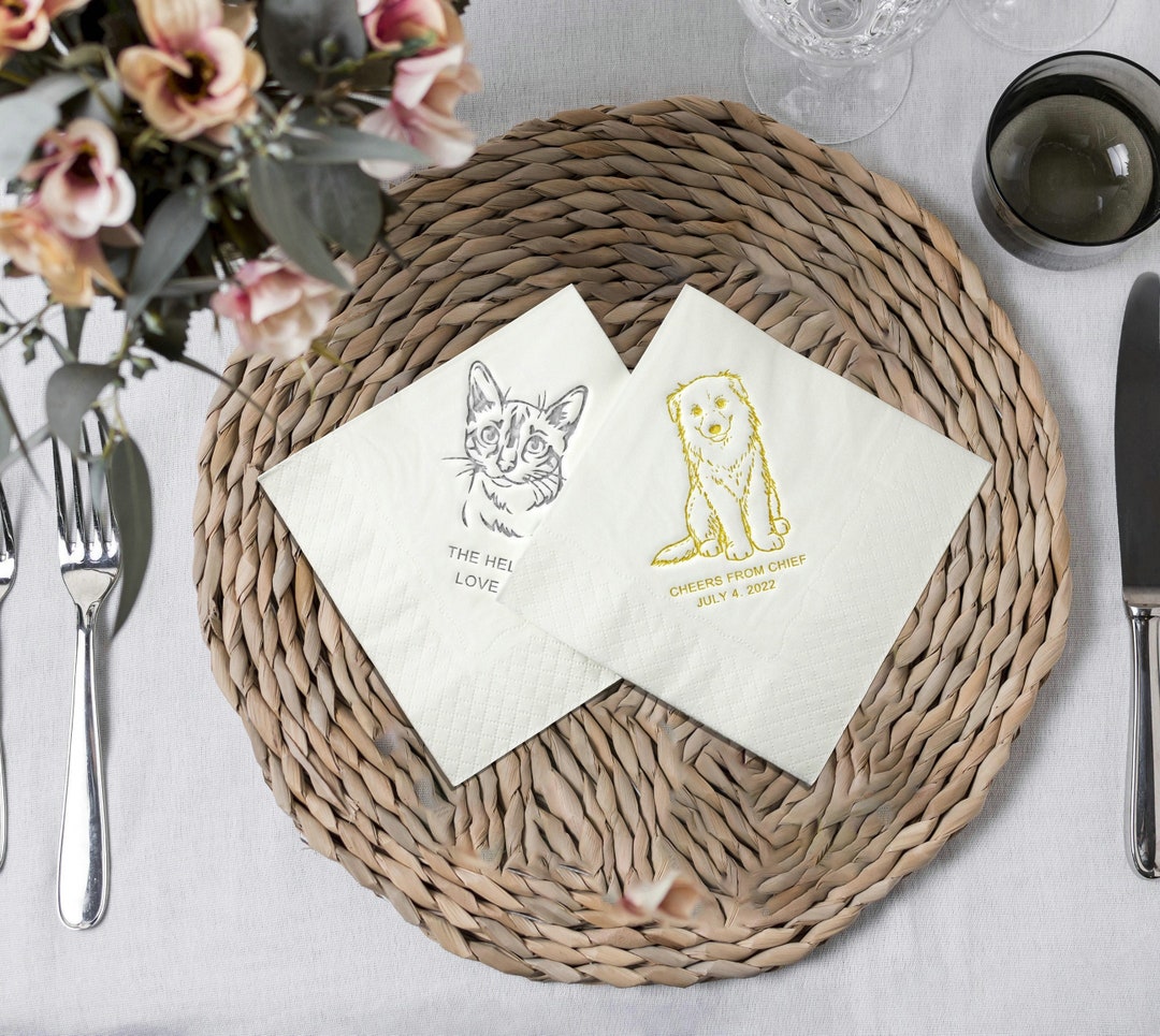 Custom Cocktail Napkins, Personalized Pet Napkins, Dog Napkins, Cat ...