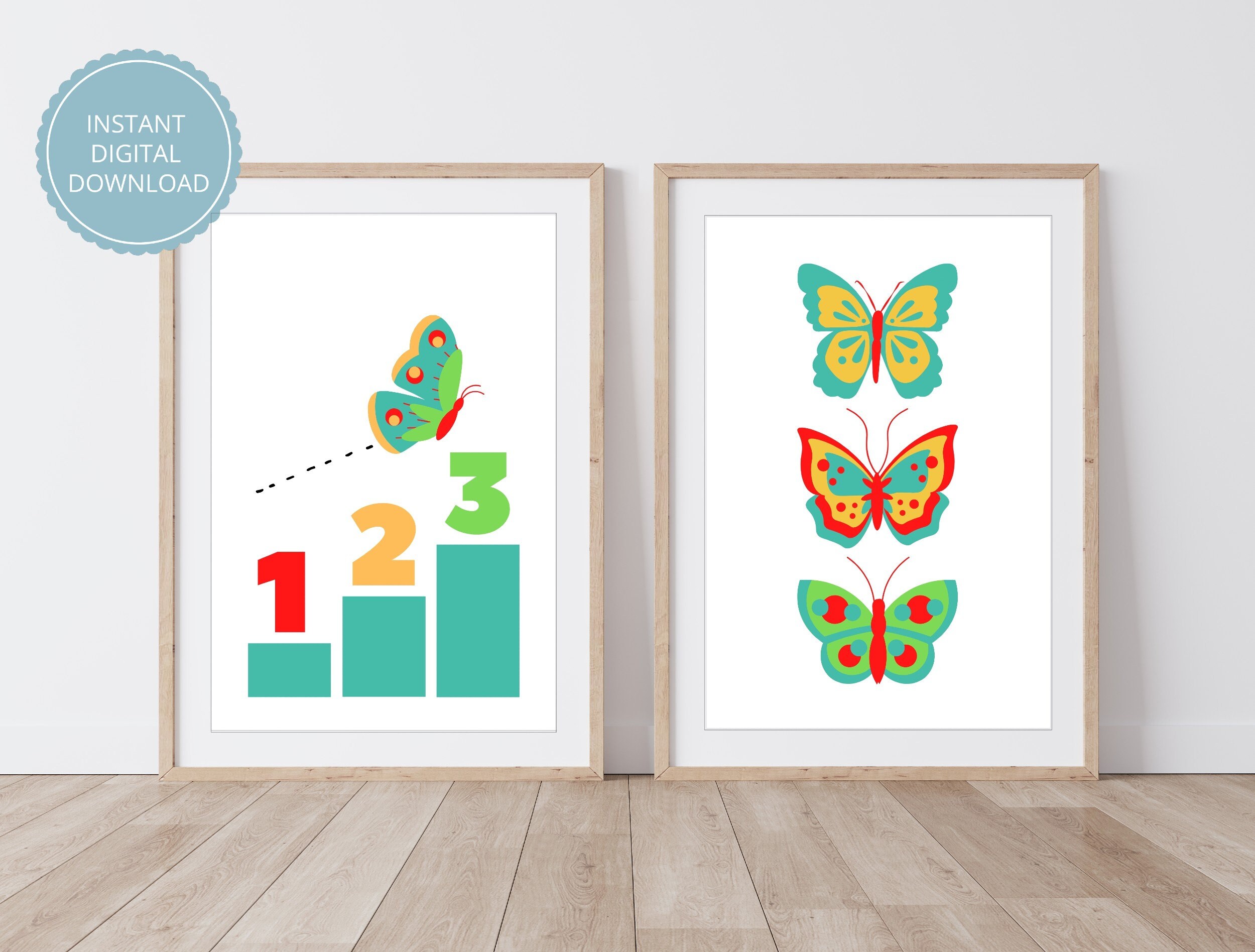 Butterfly Nursery Wall Art Printable Toddler Room Wall - Etsy