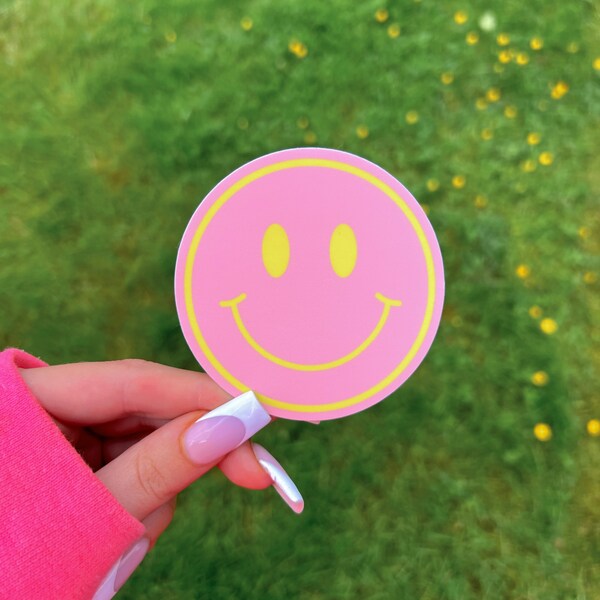 Happy Face Sticker - Etsy
