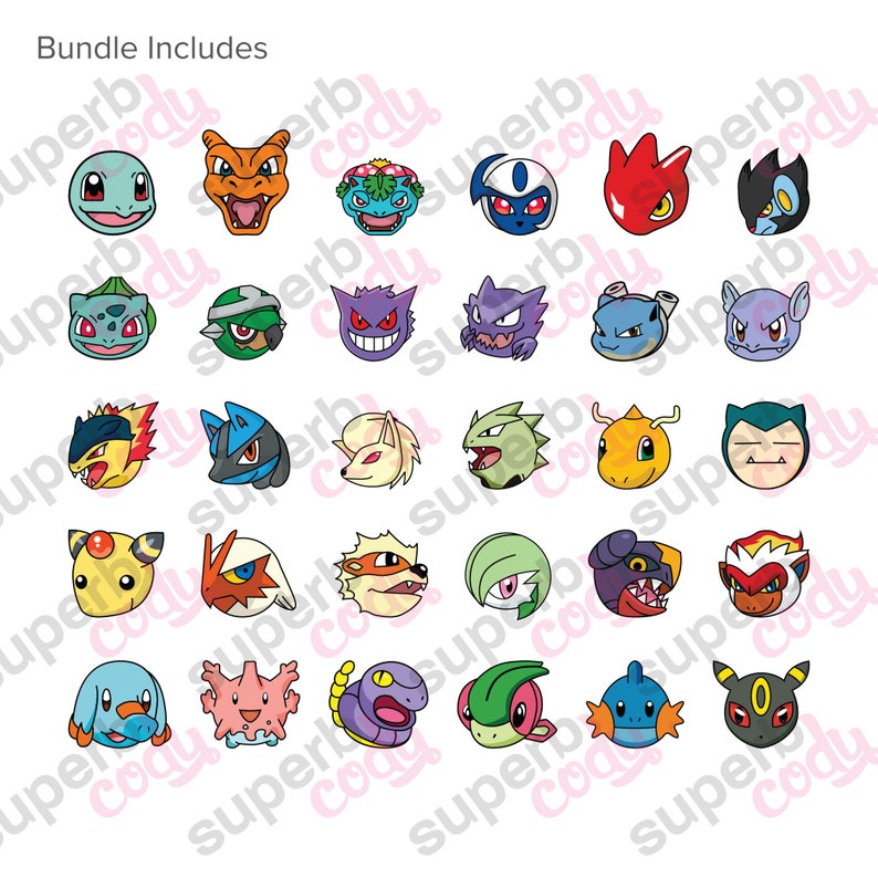 Vector Pokemon Game Portraits/avatars SVG, EPS, PNG - Etsy