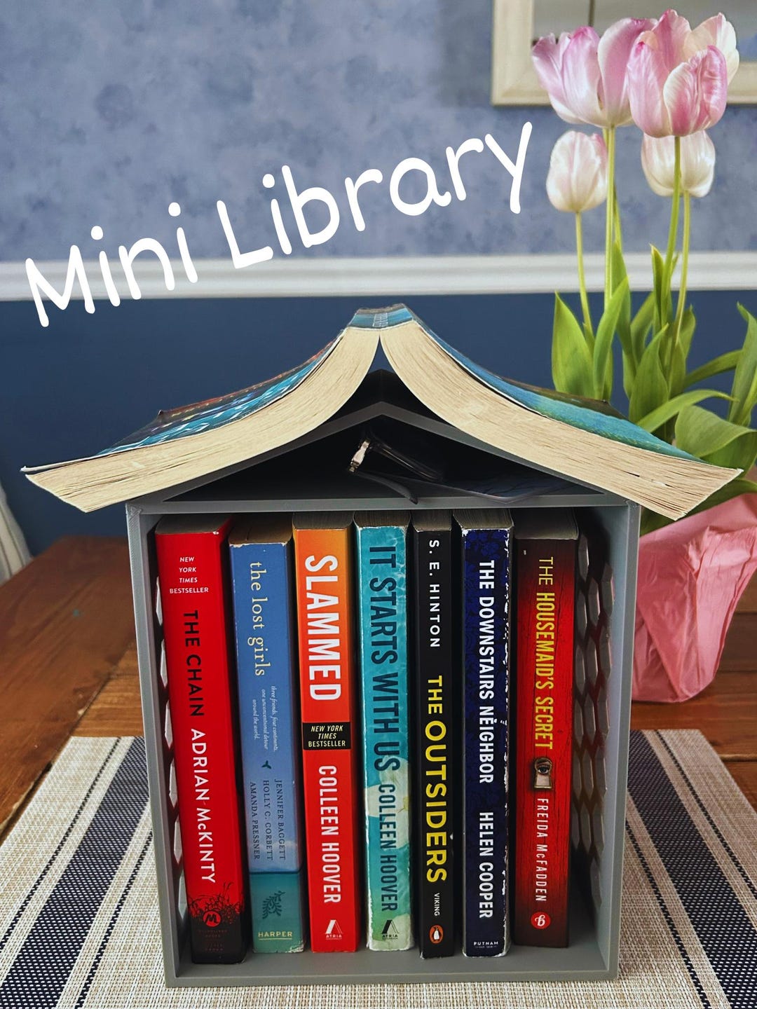 Mini Library Bookshelf Book House STL 3MF OBJ Files - Etsy
