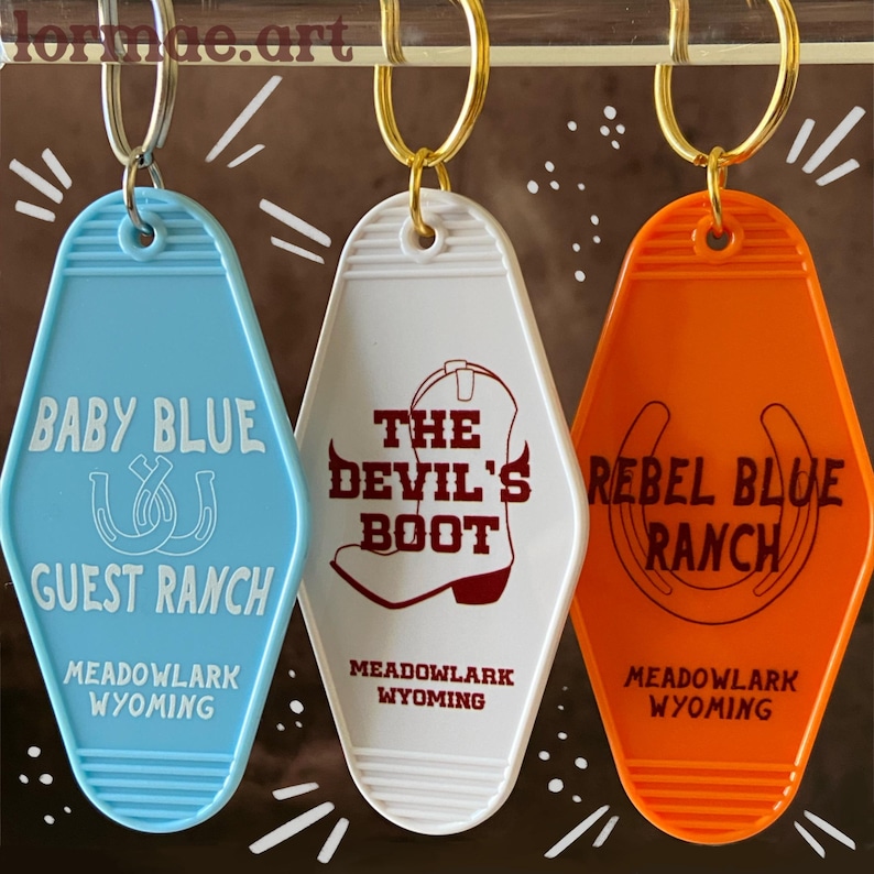 Officially Licensed Rebel Blue Ranch 'vintage Motel' Keychain - Etsy