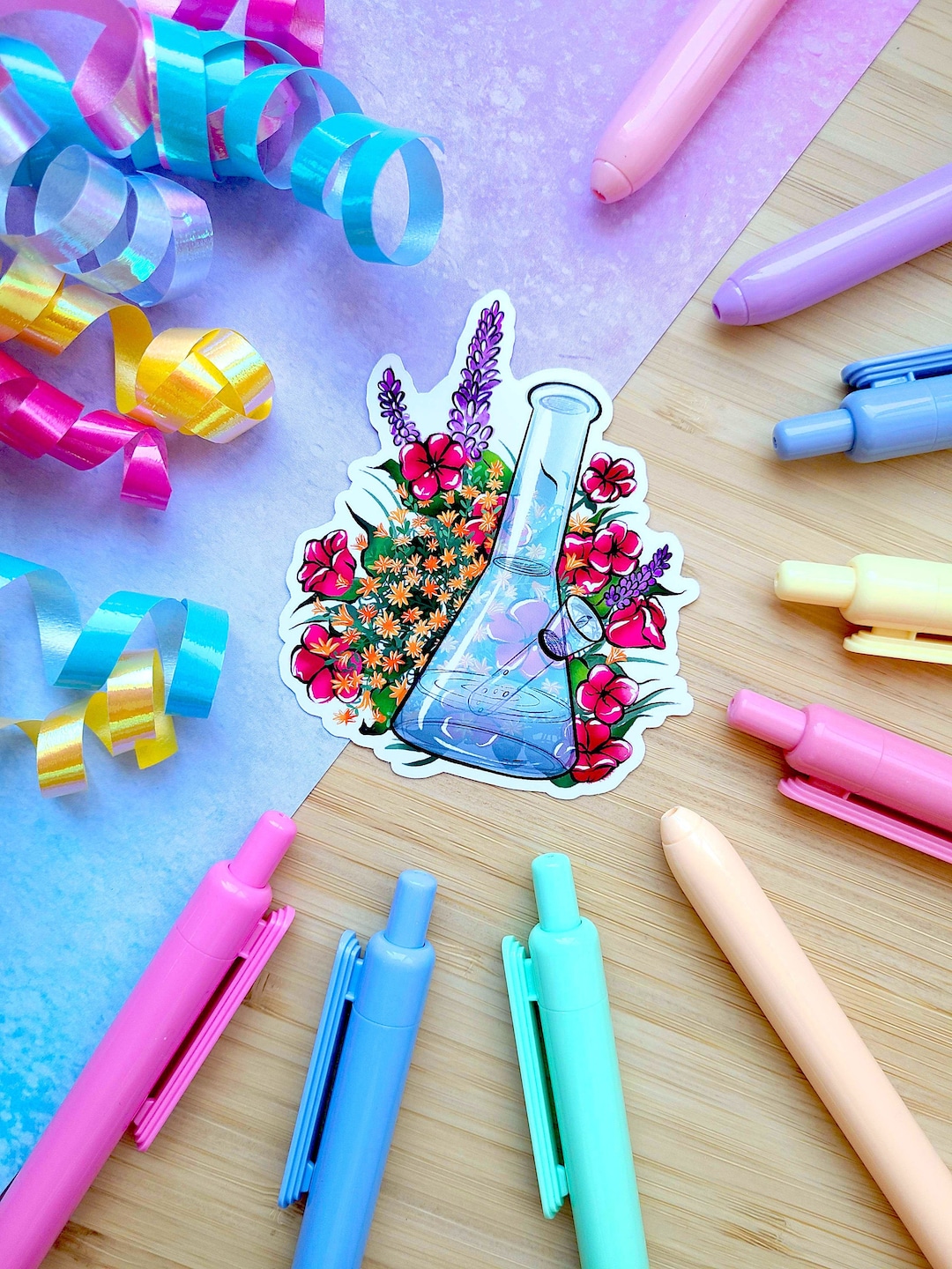 Floral Bong Sticker 3 Vinyl Sticker - Etsy