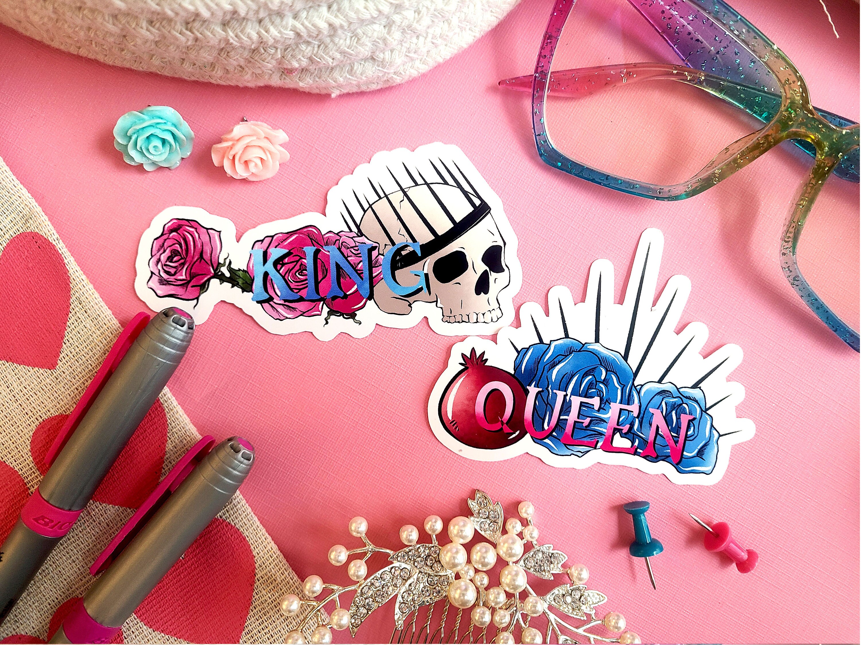 Dread Queen King Sticker Set Persephone Greek Mythology | Etsy
