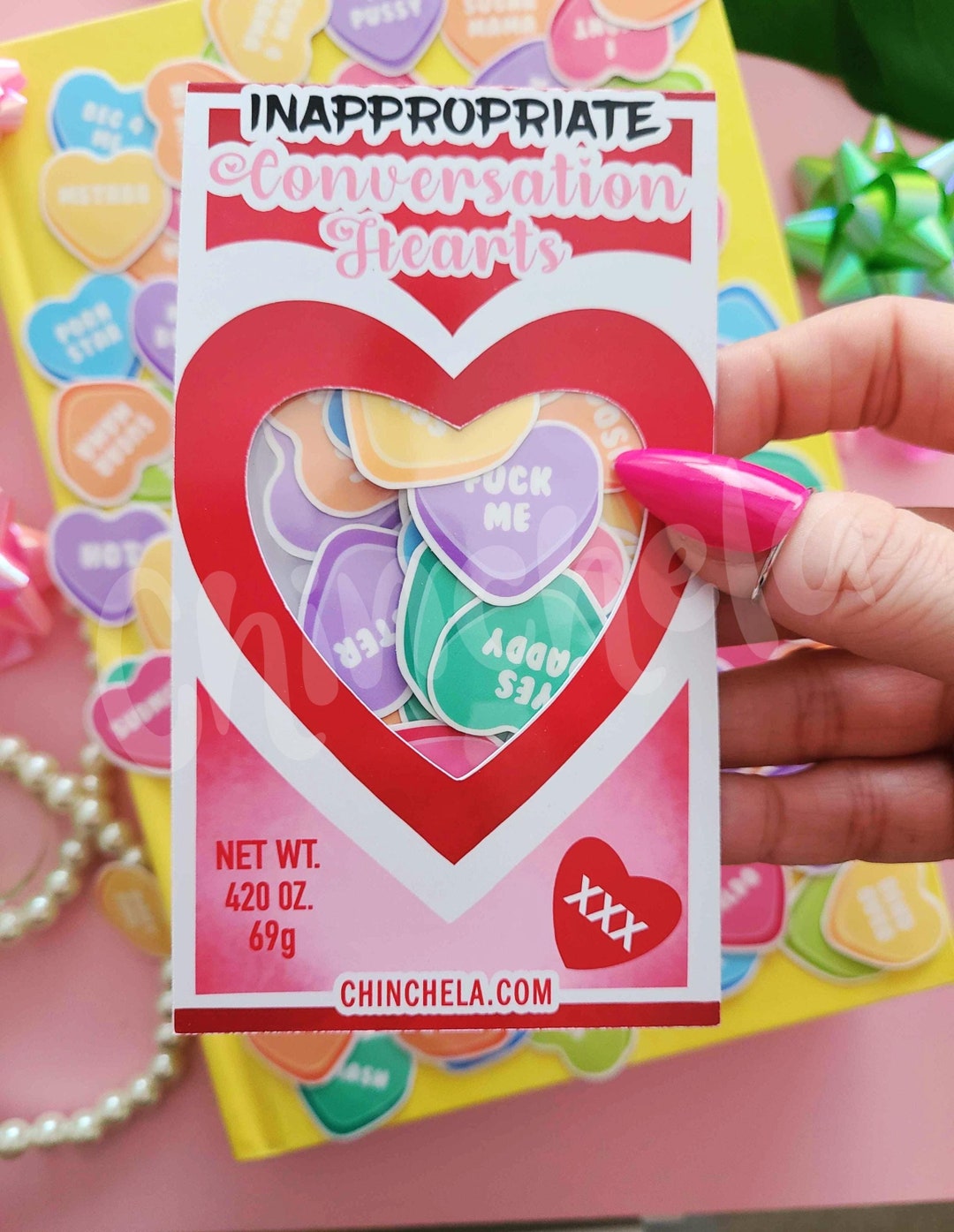 Inappropriate Conversation Heart Stickers | (35 Count) Valentine's Day ...