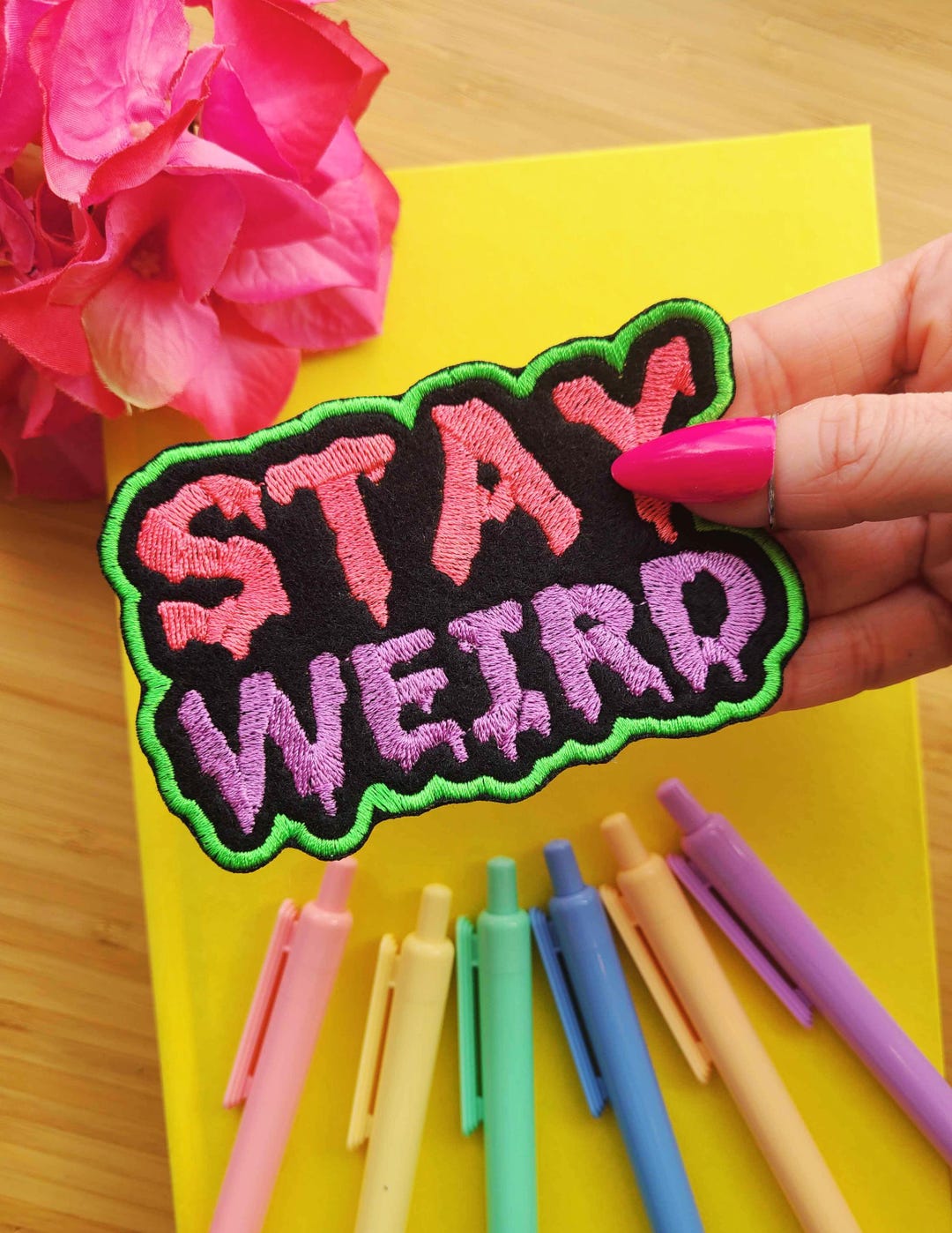 Stay Weird | 4 Inch Embroidered Patch (iron-on) - Etsy