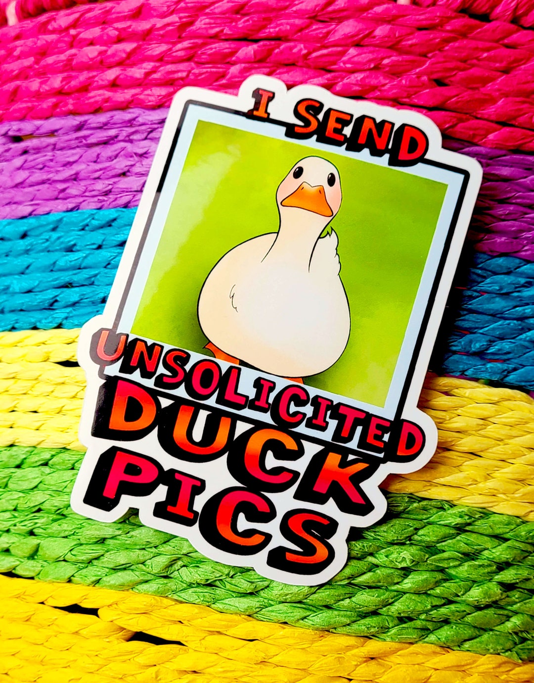 I Send Unsolicited Duck Pics | Funny Vinyl Stickers - Etsy