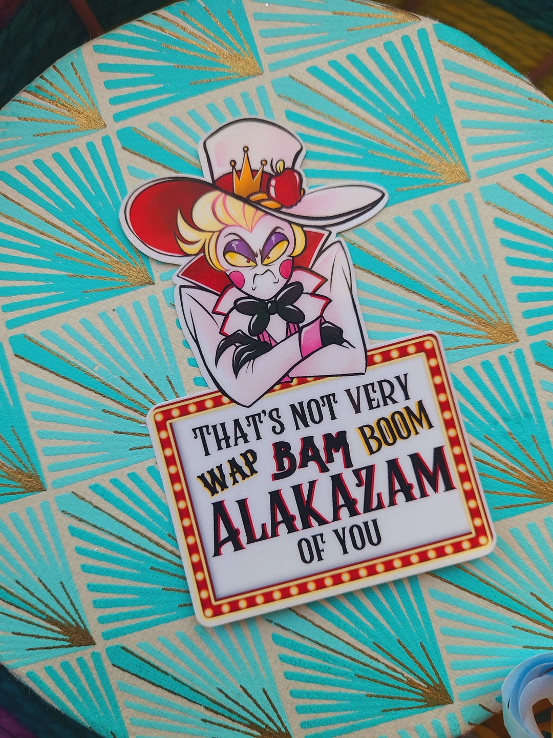 Lucifer Happy Hotel Sticker | That's Not Very Wap Bam Boom Alakazam of ...