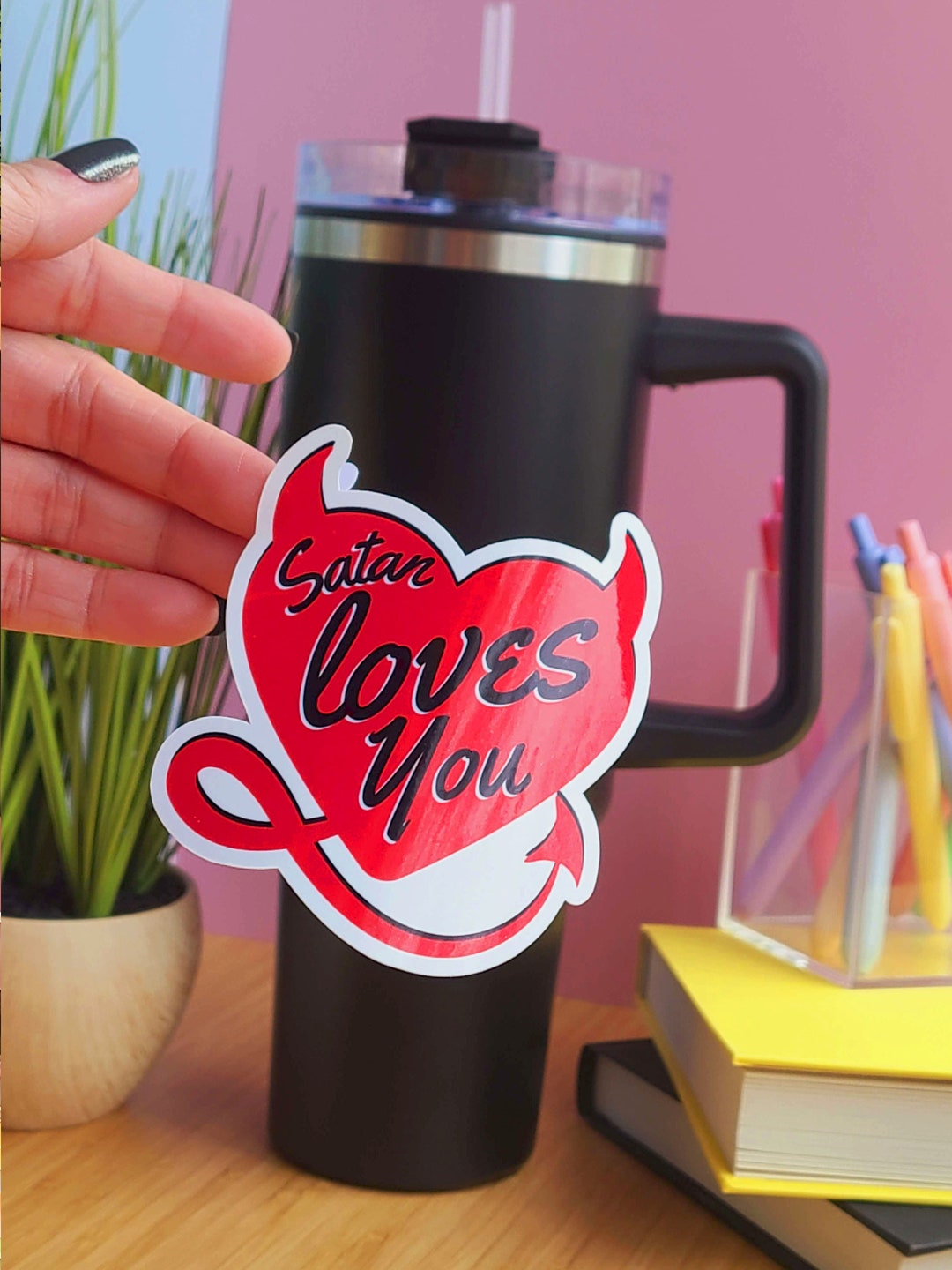 Satan Loves You Funny Sac-religious Bible Sticker - Etsy UK