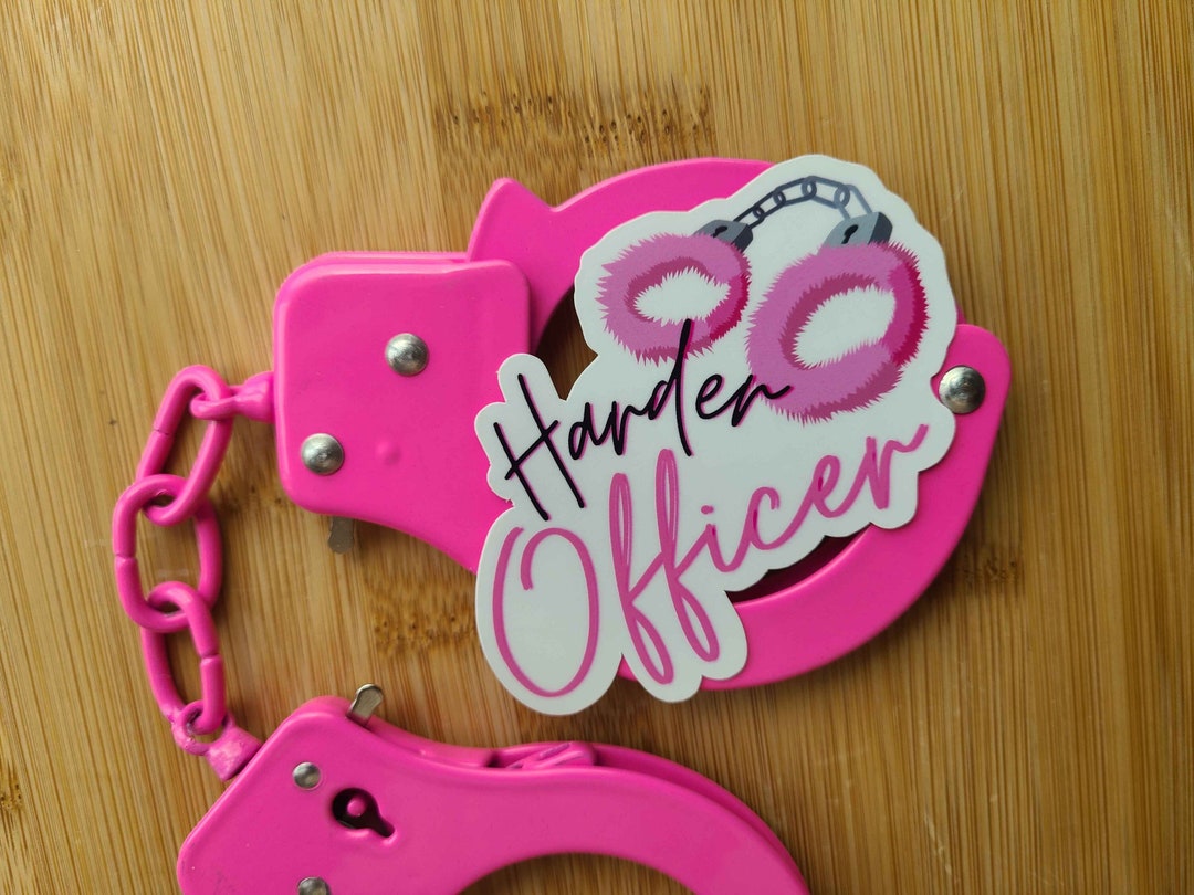 Harder Officer | Funny Fuzzy Handcuff Roleplay Vinyl Sticker - Etsy