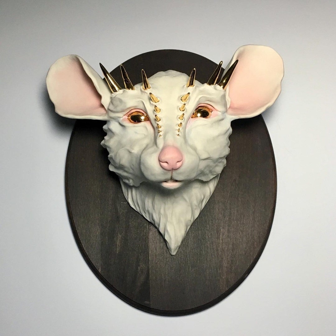 Porcelain Rat With Gold Spikes - Etsy