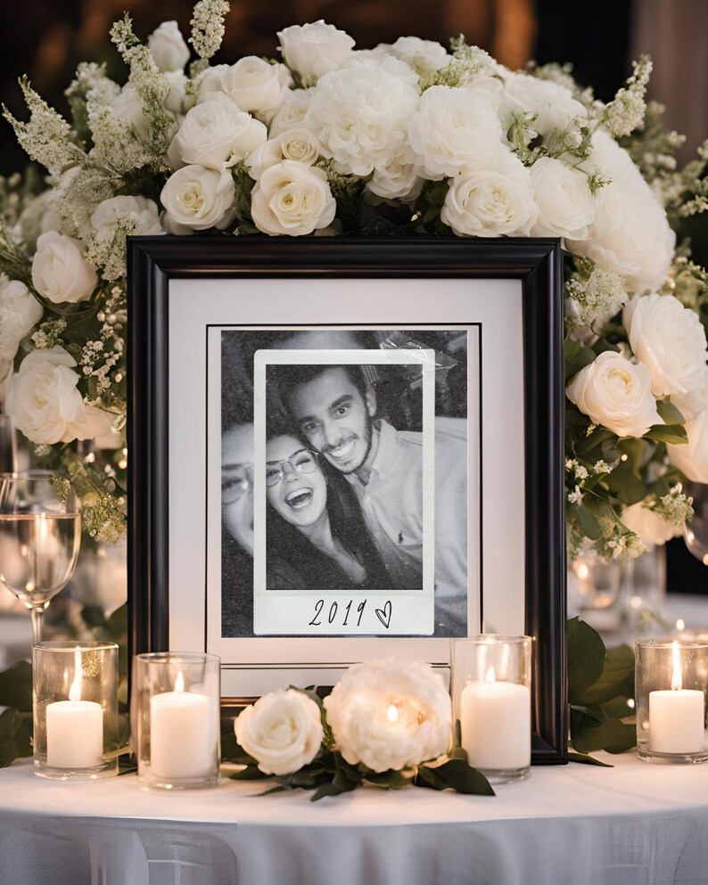 Canva Template Table Numbers, Polaroid Style With Dates - Etsy