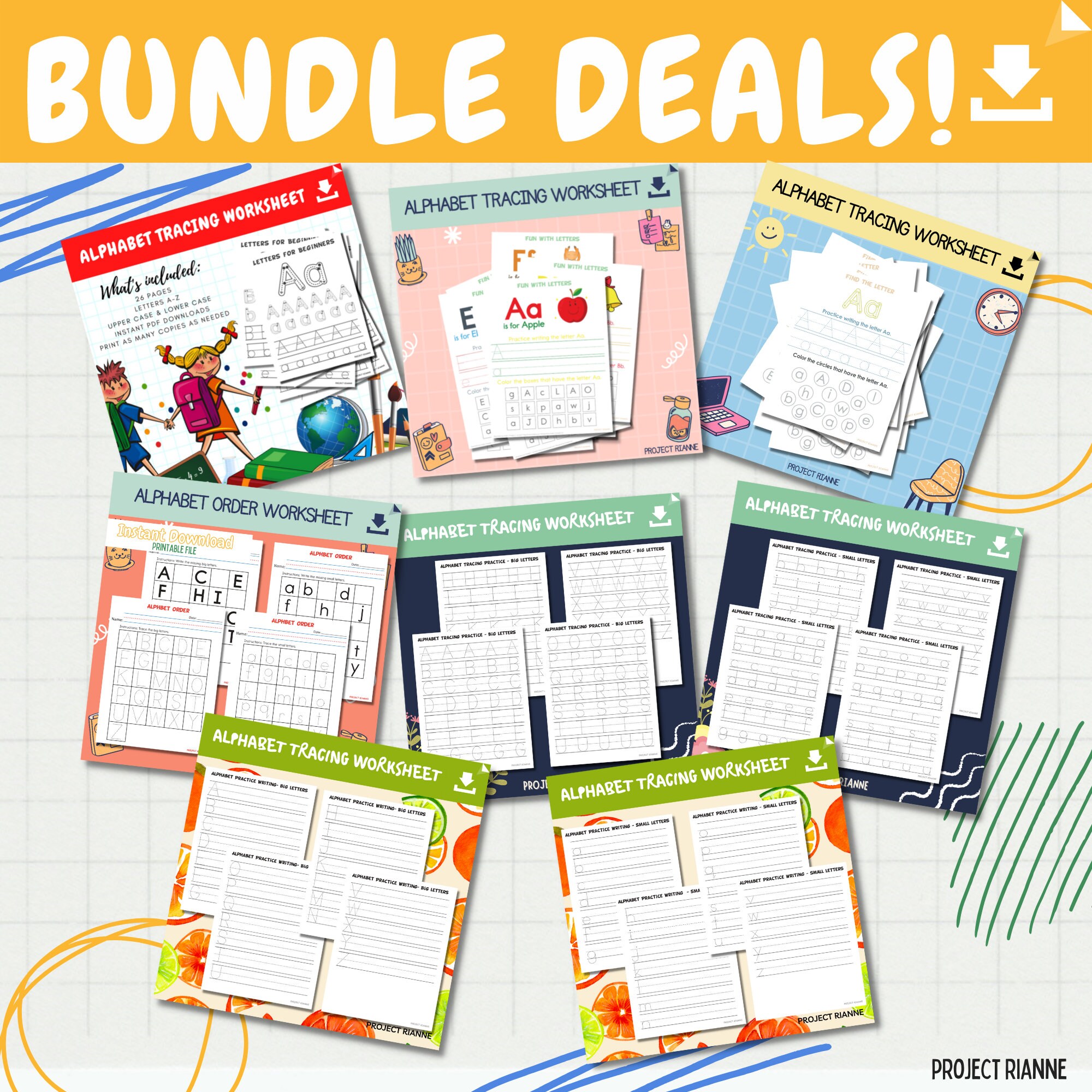 Alphabet Worksheet BUNDLE Get ALL Alphabet Worksheet From the Shop - Etsy