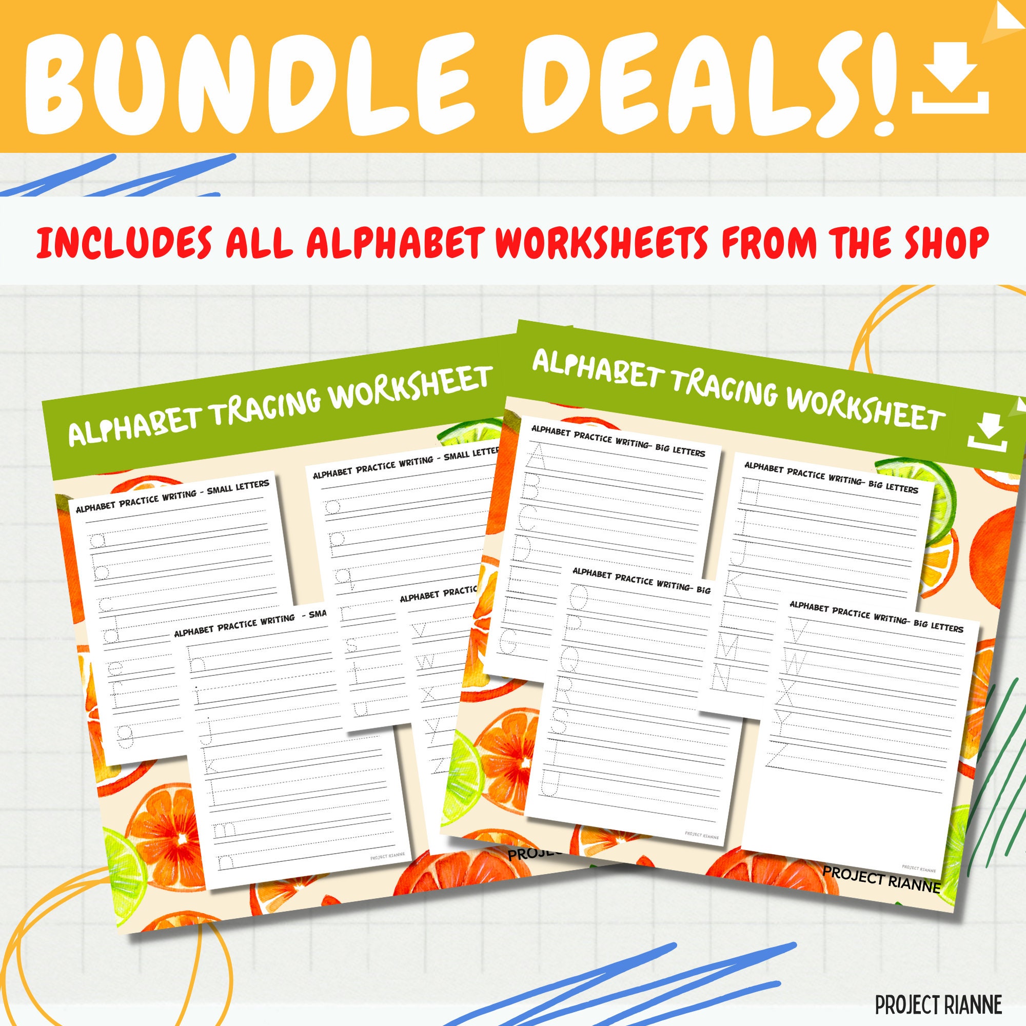Alphabet Worksheet BUNDLE Get ALL Alphabet Worksheet From the Shop - Etsy