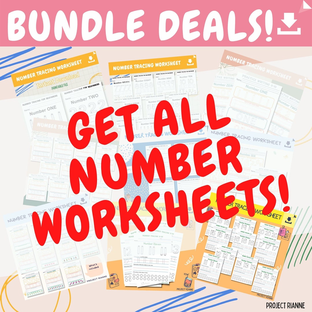 Number Worksheets BUNDLE! | Get ALL Number Worksheets From the Shop! - Etsy