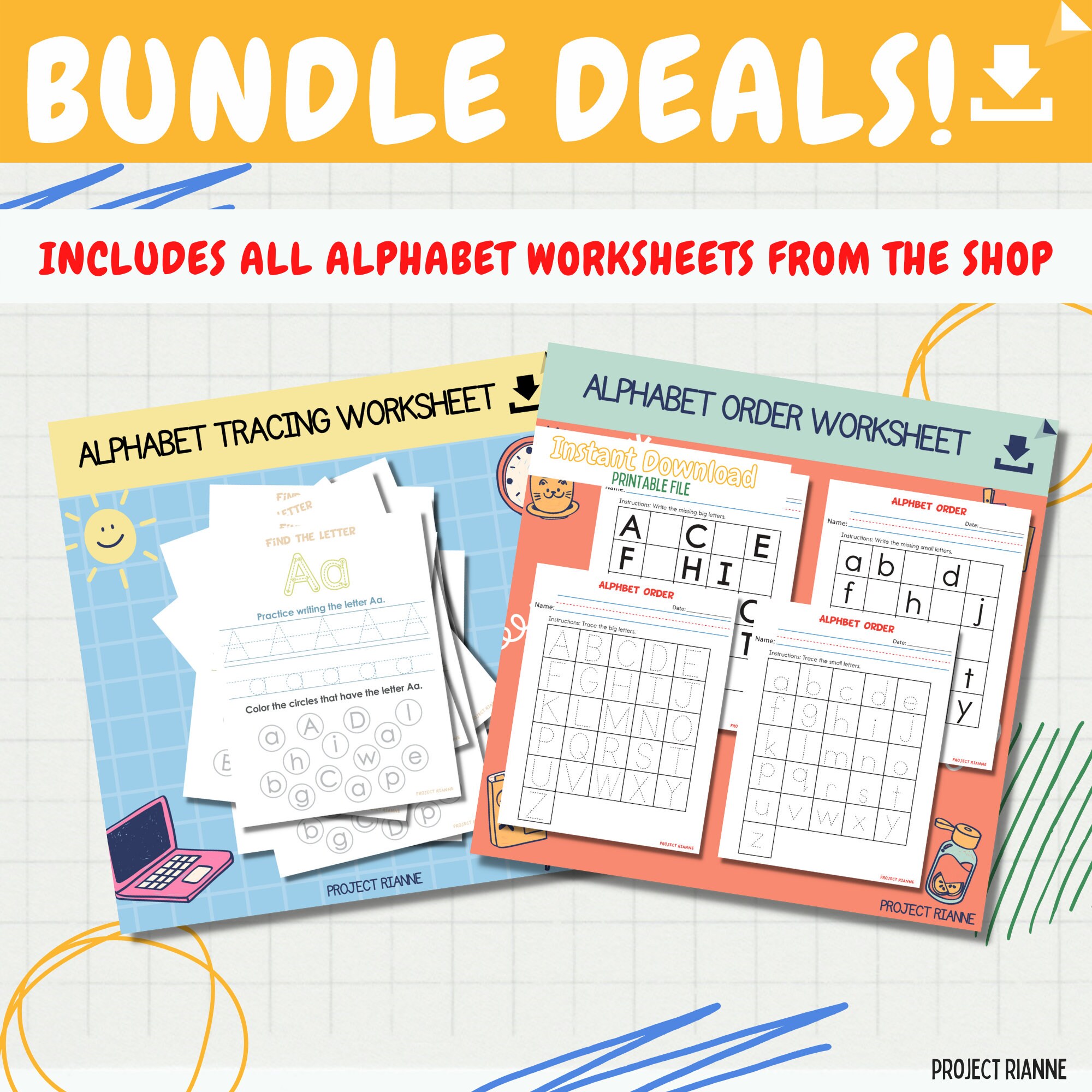 Alphabet Worksheet BUNDLE Get ALL Alphabet Worksheet From the Shop - Etsy