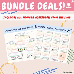 Number Worksheets BUNDLE! | Get ALL Number Worksheets From the Shop! - Etsy